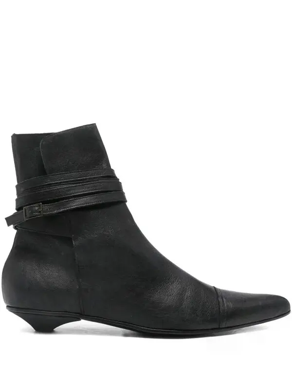 ROMEO GIGLI 1990s Strap-detail Ankle Boots - Black