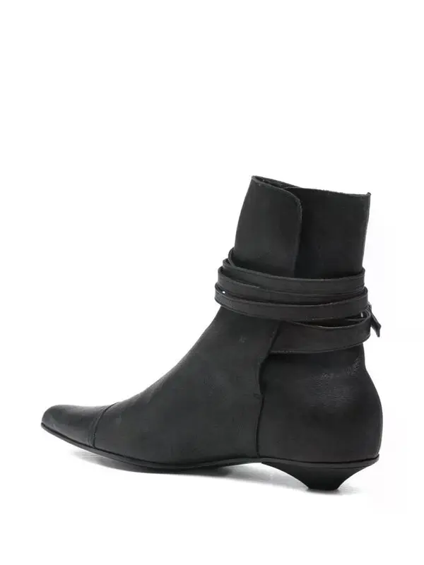 ROMEO GIGLI 1990s Strap-detail Ankle Boots - Black