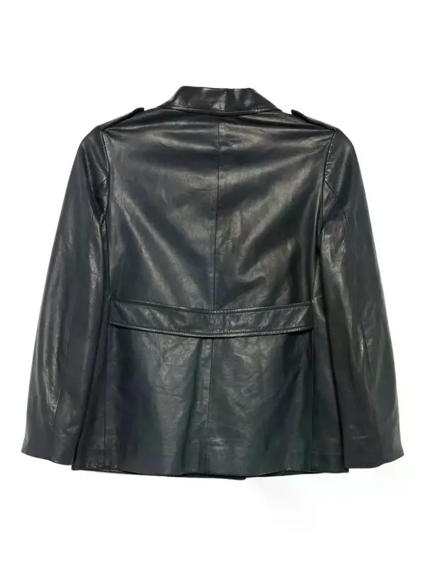 Prada Leather Double-breasted Blazer