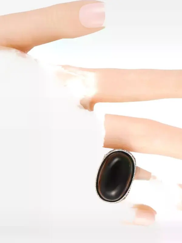 CARRERA Y CARRERA 18k White Gold Onyx And Diamond Signet Ring