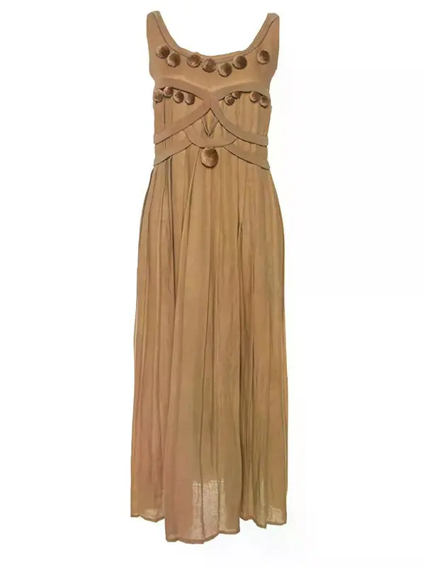 Bottega Veneta Pleated Pom-pom Dress