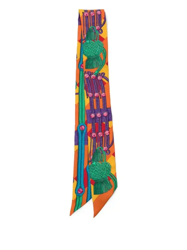 Hermès Silk Cord Printed Silk Twilly