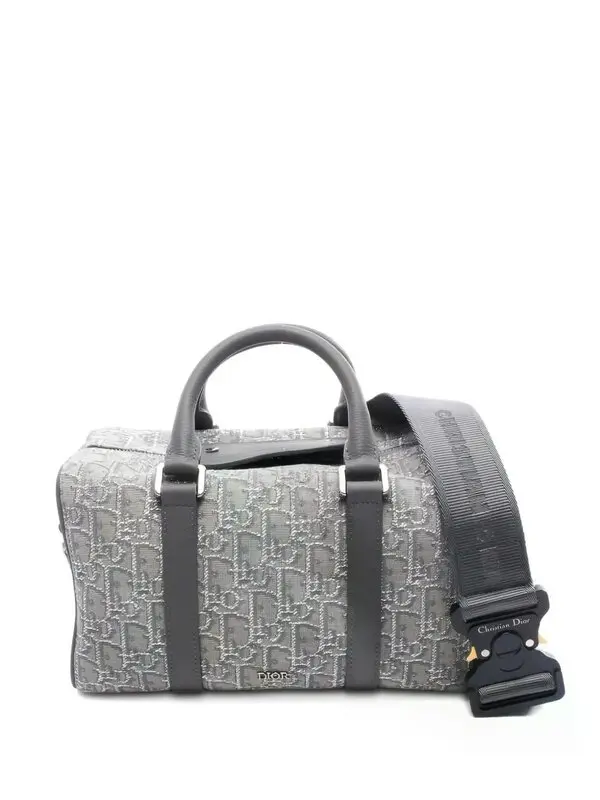 Dior Monogram-pattern Leather Bag - Grey