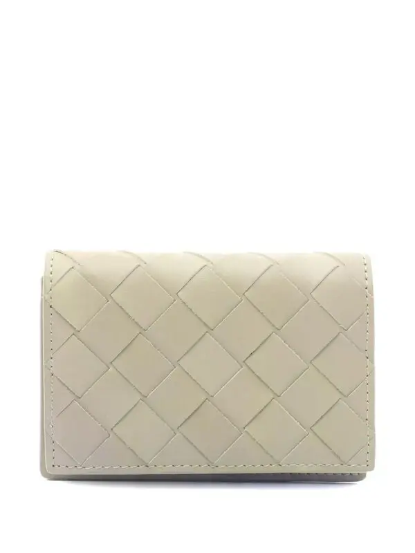 Bottega Veneta 2020s Intrecciato Leather Cardholder - Neutrals
