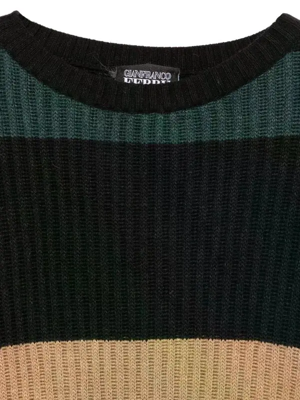 Gianfranco Ferre 1997 Striped Ribbed Sweater