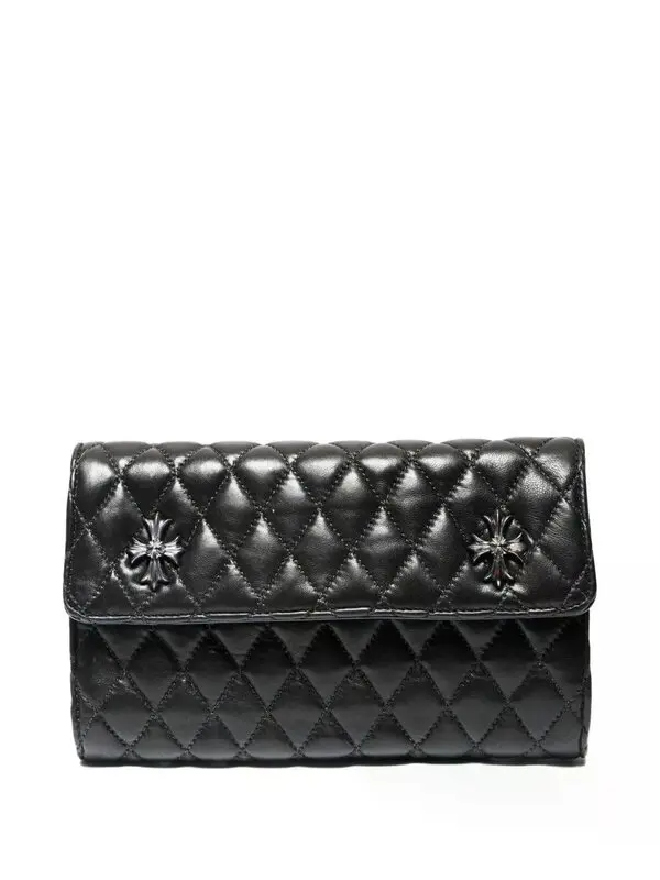 Chrome Hearts 2010 Logo-plaque Quilted Wallet - Black