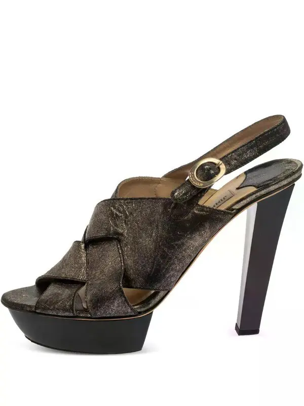 JIMMY CHOO 130mm Metallic Platform Sandals