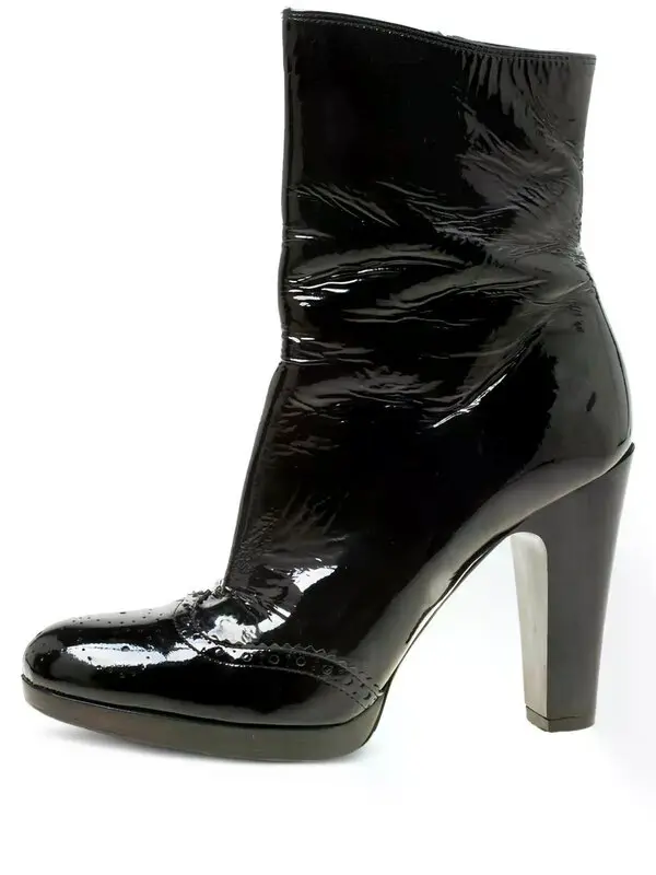 Miu Miu Patent-leather Block Heel Boots