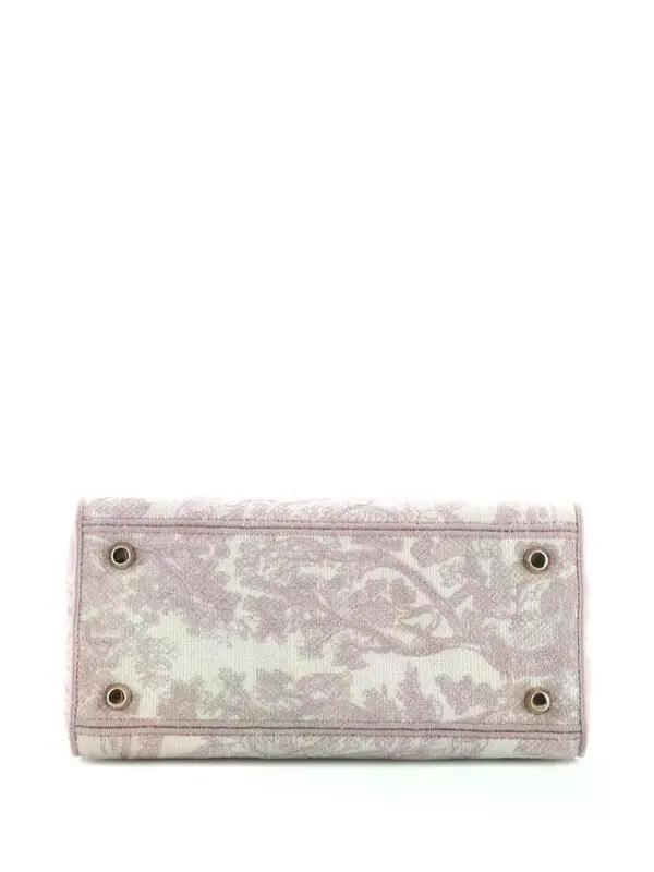 Dior Toile De Jouy Lady D-lite Embroidered Canvas Tote Bag - Neutrals