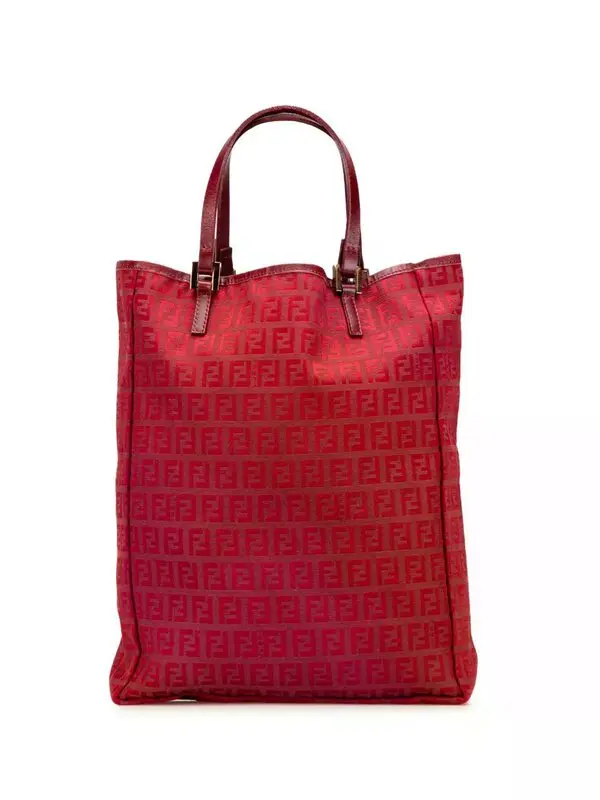 Fendi 2000-2010 Zucchino Canvas Tote Bag - Red
