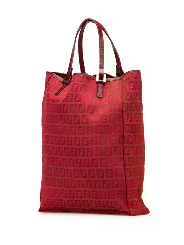 Fendi 2000-2010 Zucchino Canvas Tote Bag - Red