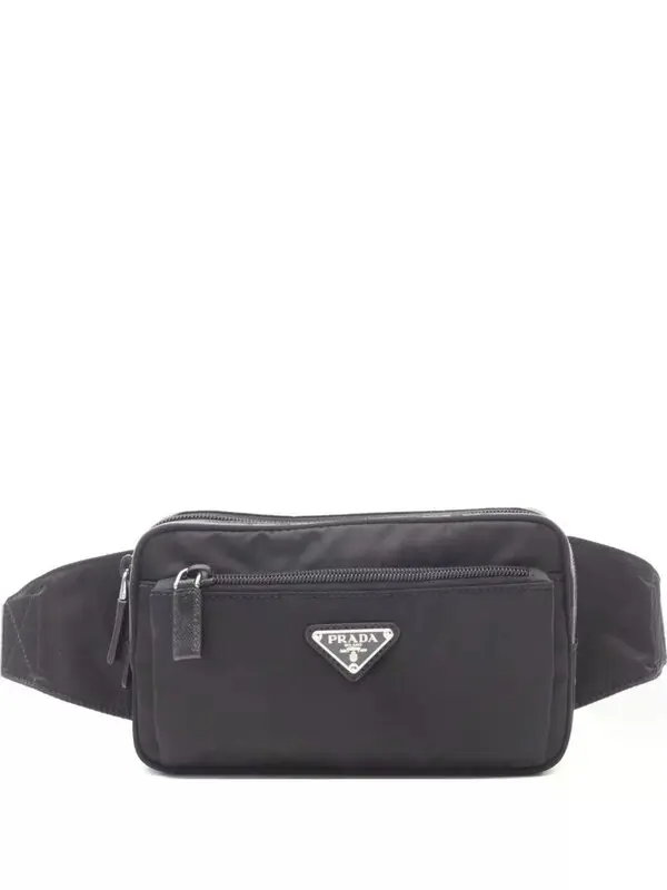 Prada Logo-plaque Belt Bag - Black