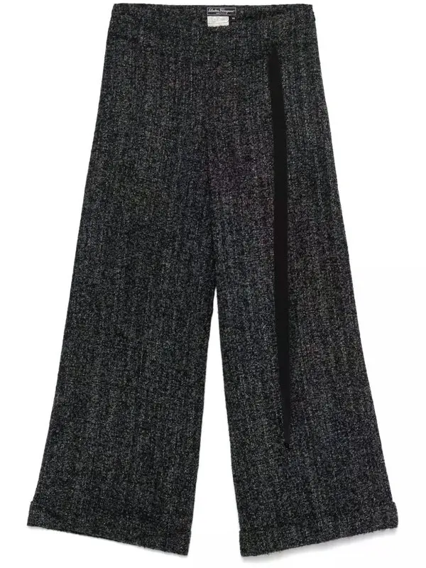 FERRAGAMO 2000s Bouclé-design Wide-leg Trousers