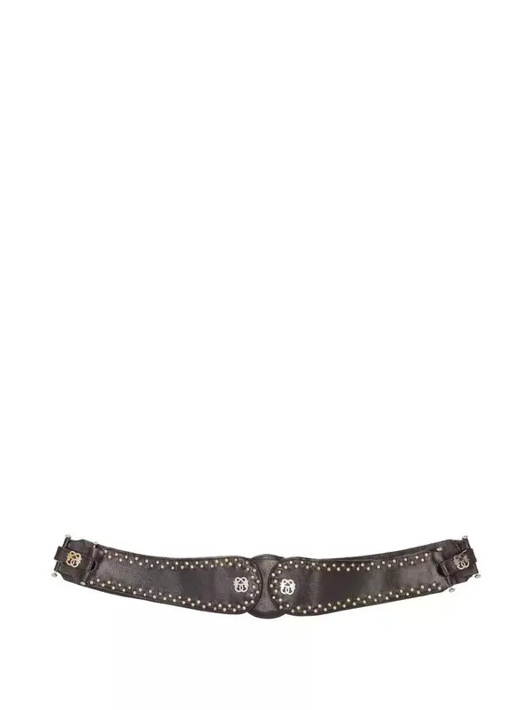 PIROVANO VINTAGE Stud-embellished Belt - Brown