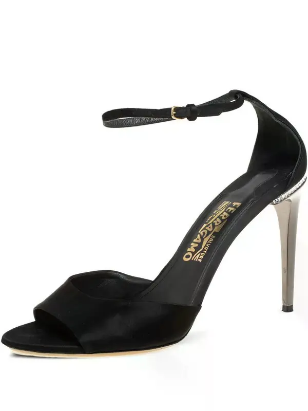FERRAGAMO 100mm Satin Ankle-buckle Sandals