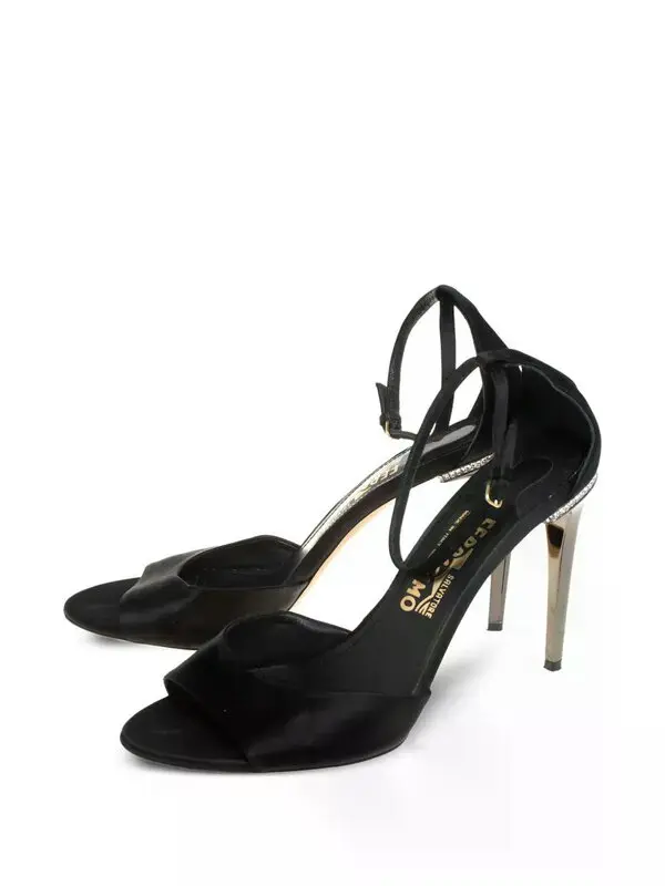 FERRAGAMO 100mm Satin Ankle-buckle Sandals