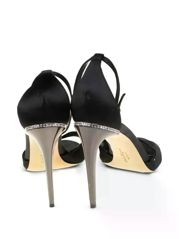 FERRAGAMO 100mm Satin Ankle-buckle Sandals