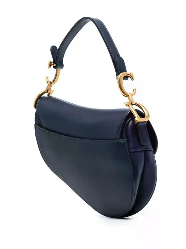 Dior 2018 Mini Smooth Calfskin Saddle Bag Satchel - Blue