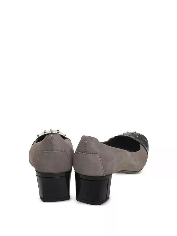 TOD'S 50mm Studded Cap-toe Block-heel Pumps - Brown