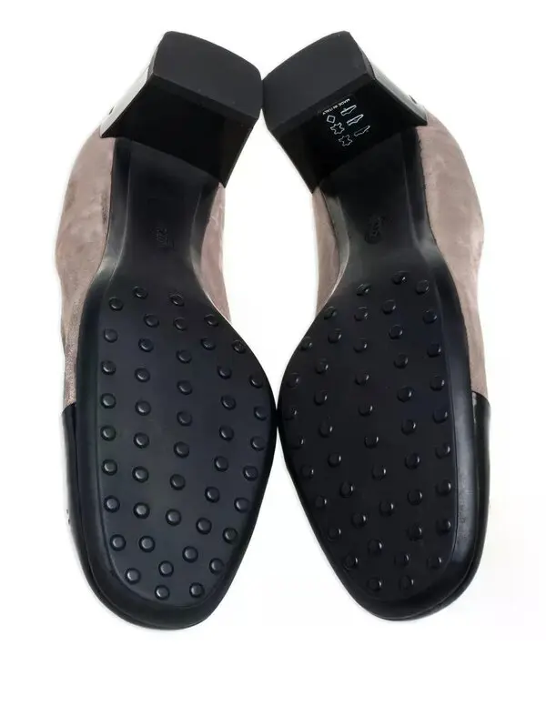 TOD'S 50mm Studded Cap-toe Block-heel Pumps - Brown