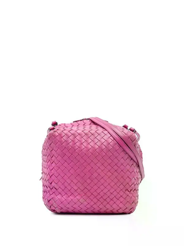 Bottega Veneta 2011 Nappa Intrecciato Cube Crossbody Bag - Pink