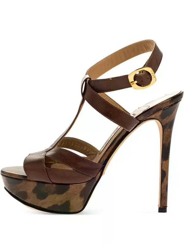 GINA 120mm Leopard-print Platform Sandals