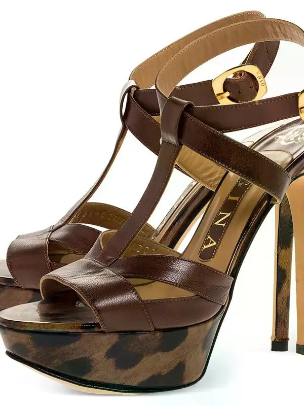 GINA 120mm Leopard-print Platform Sandals