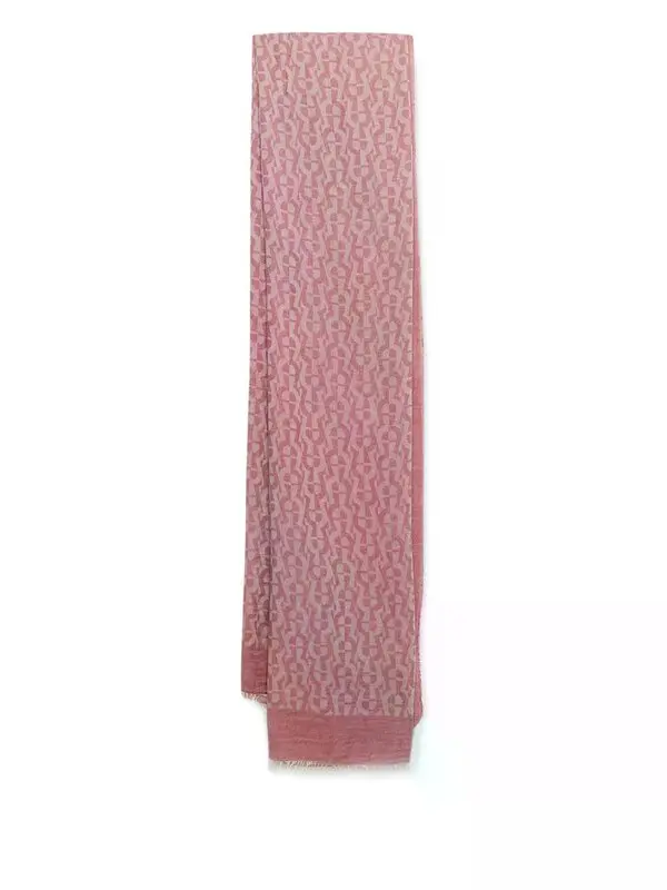 AIGNER Patterned Fringed Scarf - Pink