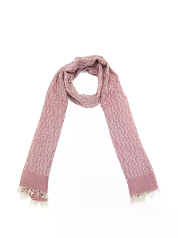 AIGNER Patterned Fringed Scarf