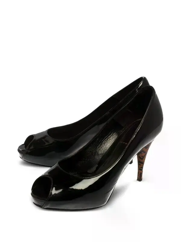Fendi 100mm Zucca-print Patent Leather Pumps