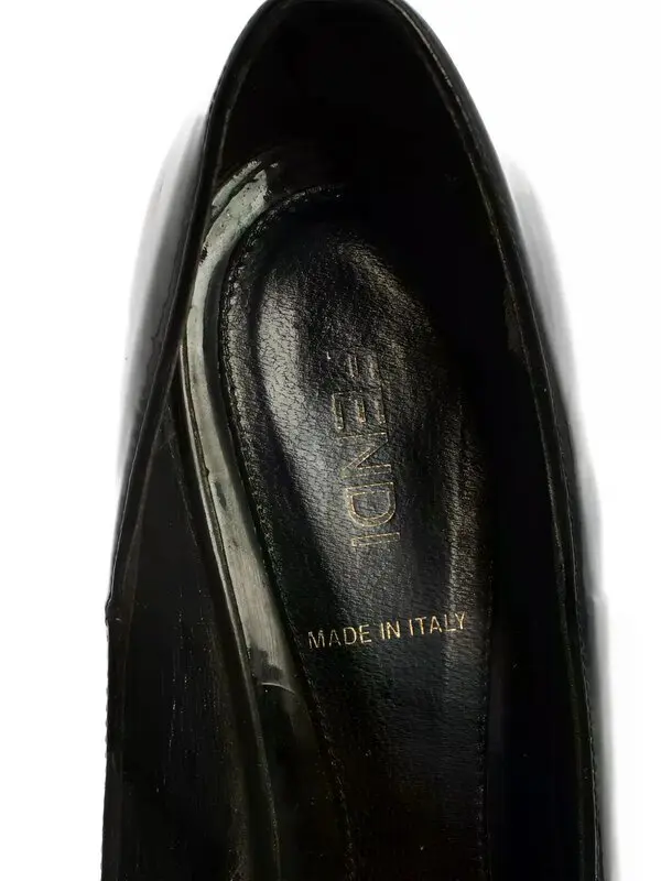 Fendi 100mm Zucca-print Patent Leather Pumps