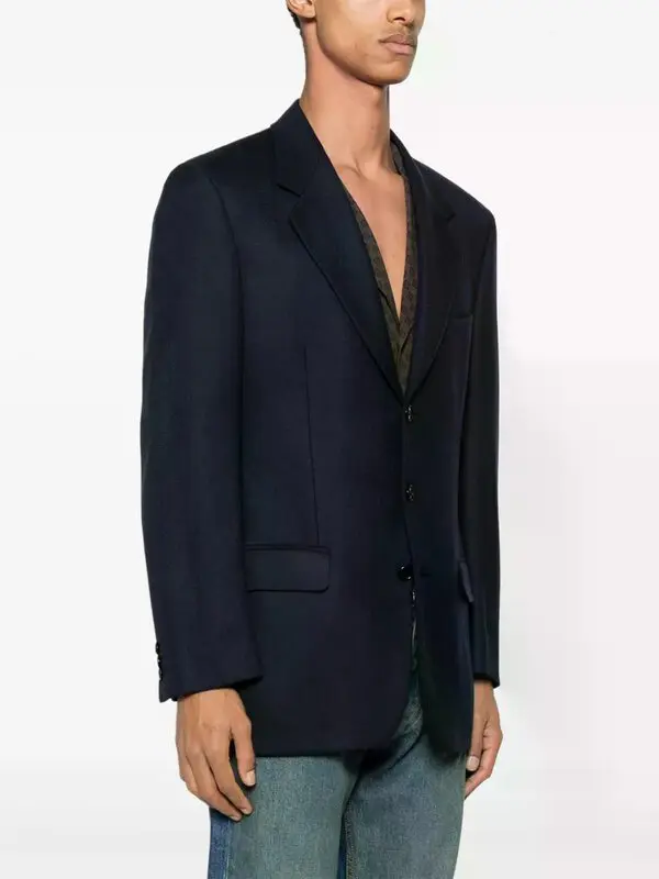 Valentino Garavani 2000s Notched Lapels Virgin-wool Blazer - Blue