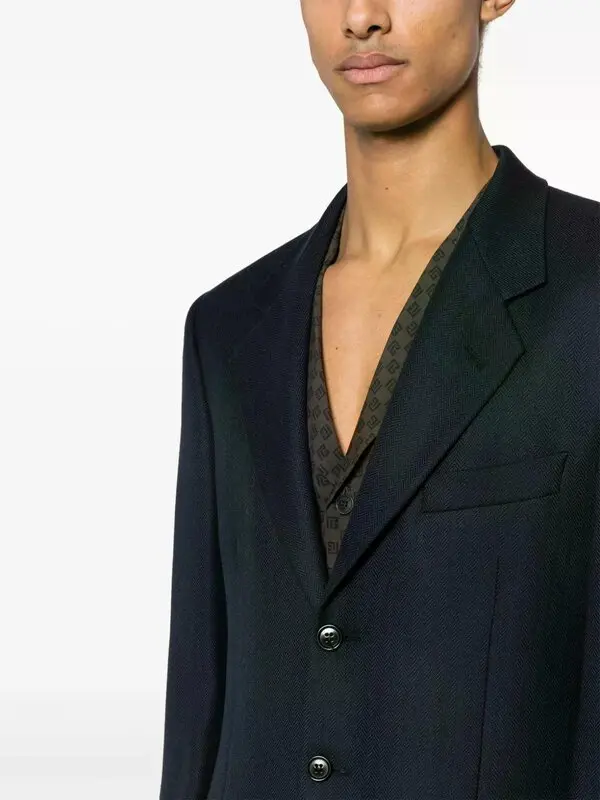 Valentino Garavani 2000s Notched Lapels Virgin-wool Blazer - Blue