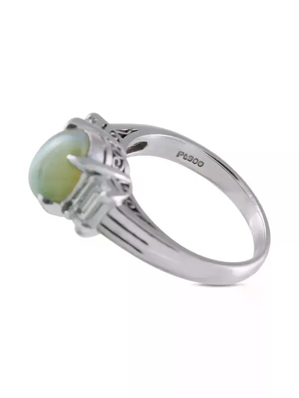 LB EXCLUSIVE Platinum Cats Eye And Diamond Ring