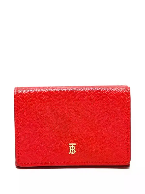Burberry 2000-2020s Tb Monogram Leather Wallet - Red