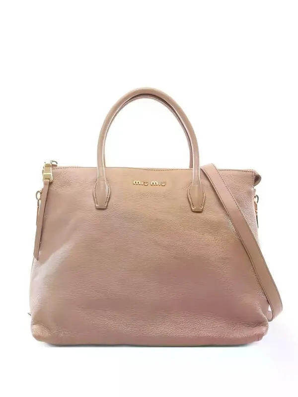 Miu Miu 2000s Madras Leather Tote Bag