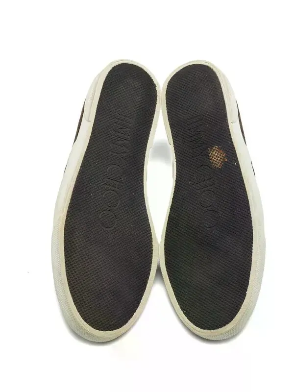 JIMMY CHOO Leather Slip-on Sneakers - Brown