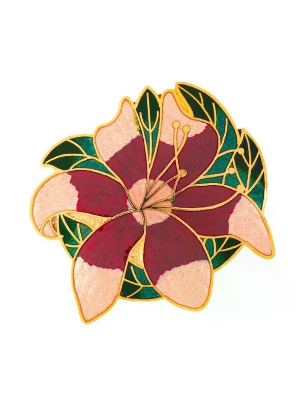 SUSAN CAPLAN 1980s Water Lily Brooch - Gold