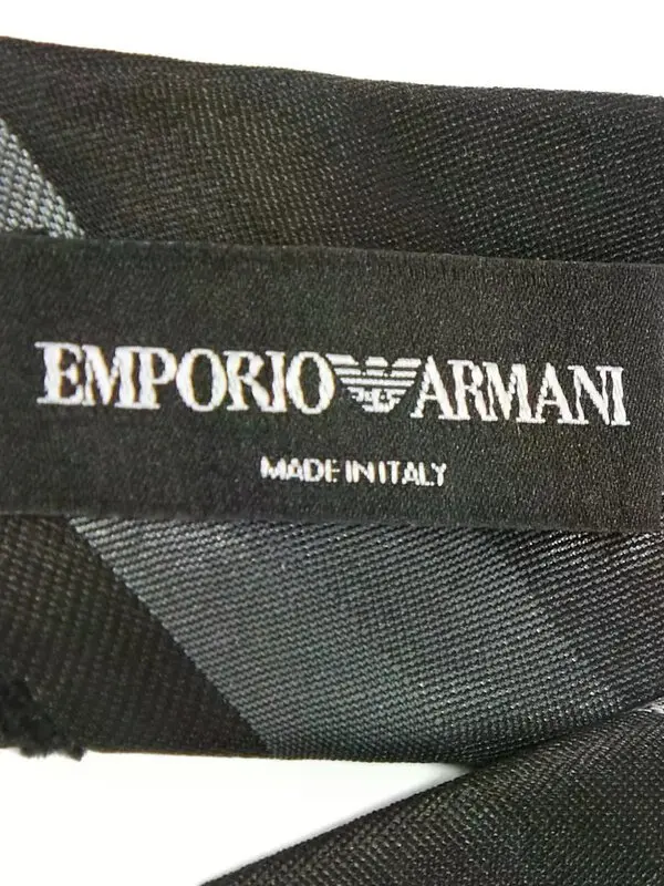 Emporio Armani Striped Silk Tie - Black