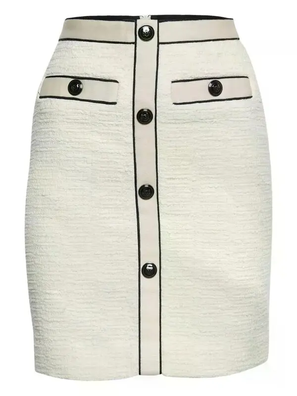 Maje Button-up Tweed Skirt