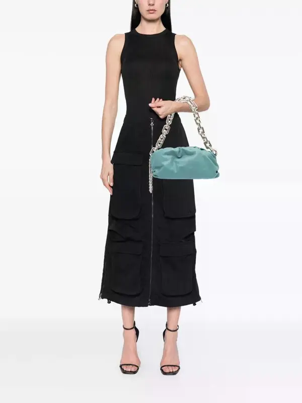 Bottega Veneta Lambskin Chain Pouch Shoulder Bag - Blue