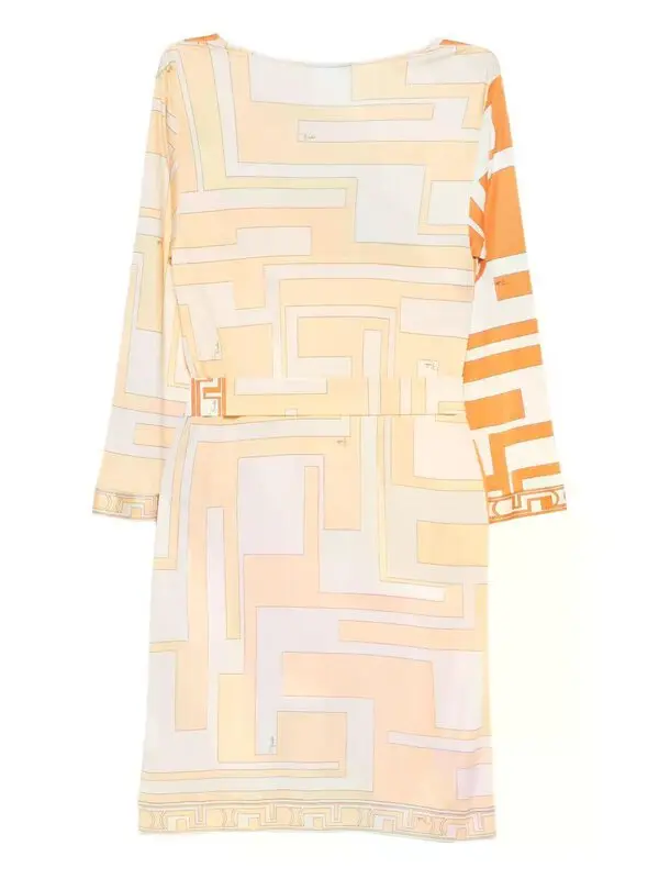 Emilio Pucci 2000s Geometric Print Silk Dress