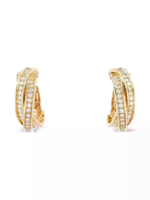 CARTIER Trinity Diamond Hoop Earrings - Gold