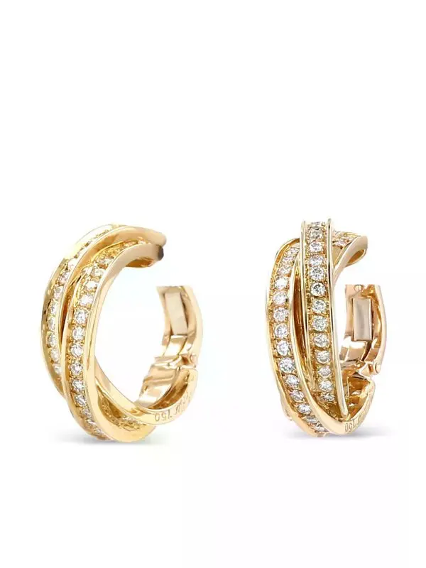 CARTIER Trinity Diamond Hoop Earrings