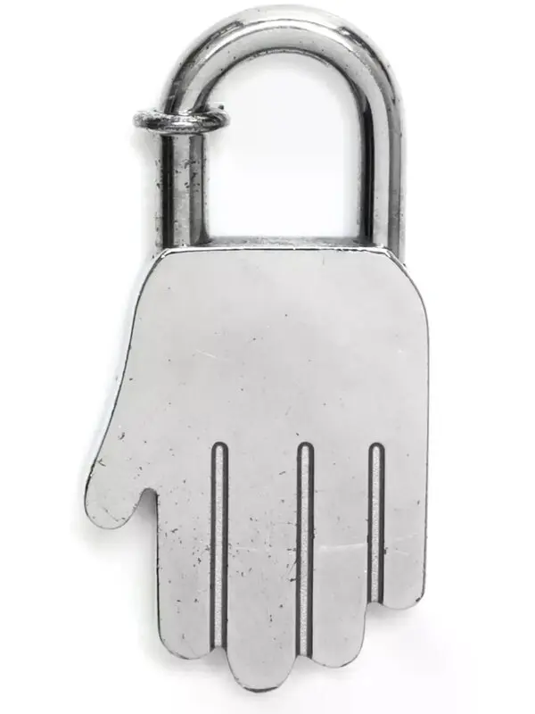 Hermès 2002 Cadena Hand-motif Padlock Charm - Silver