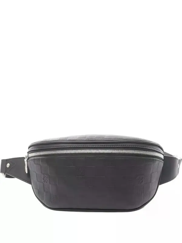 LOUIS VUITTON Damier Graphite Leather Belt Bag - Black