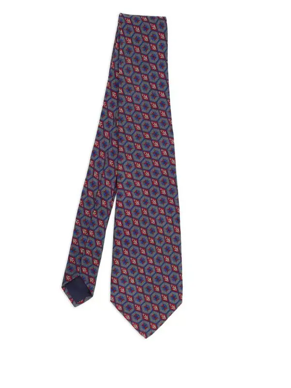 Balenciaga Patterned Tie - Blue