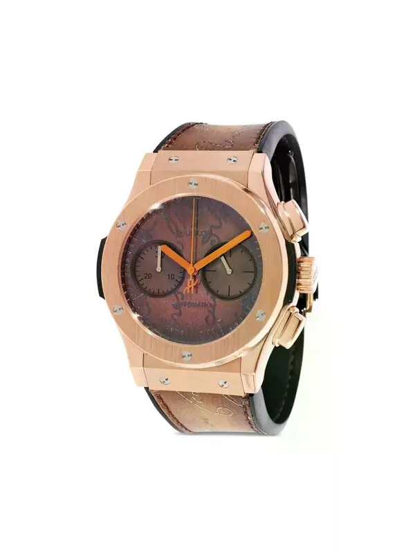 HUBLOT Berluti Scritto 45mm Chronograph Watch - Red