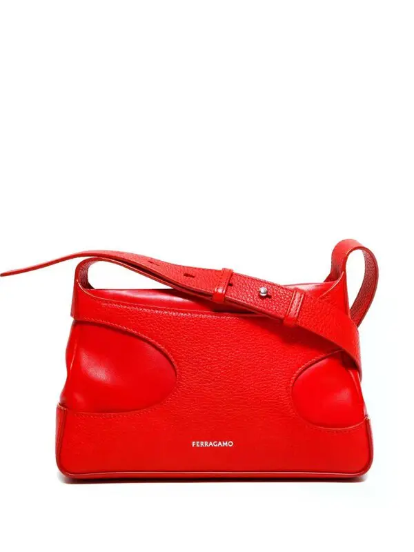 FERRAGAMO Cut-out Shoulder Bag - Red