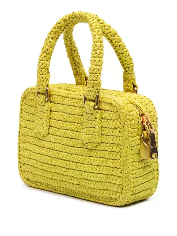 Miu Miu Pre-owned Raffia Crochet Arcadie Top Handle Satchel